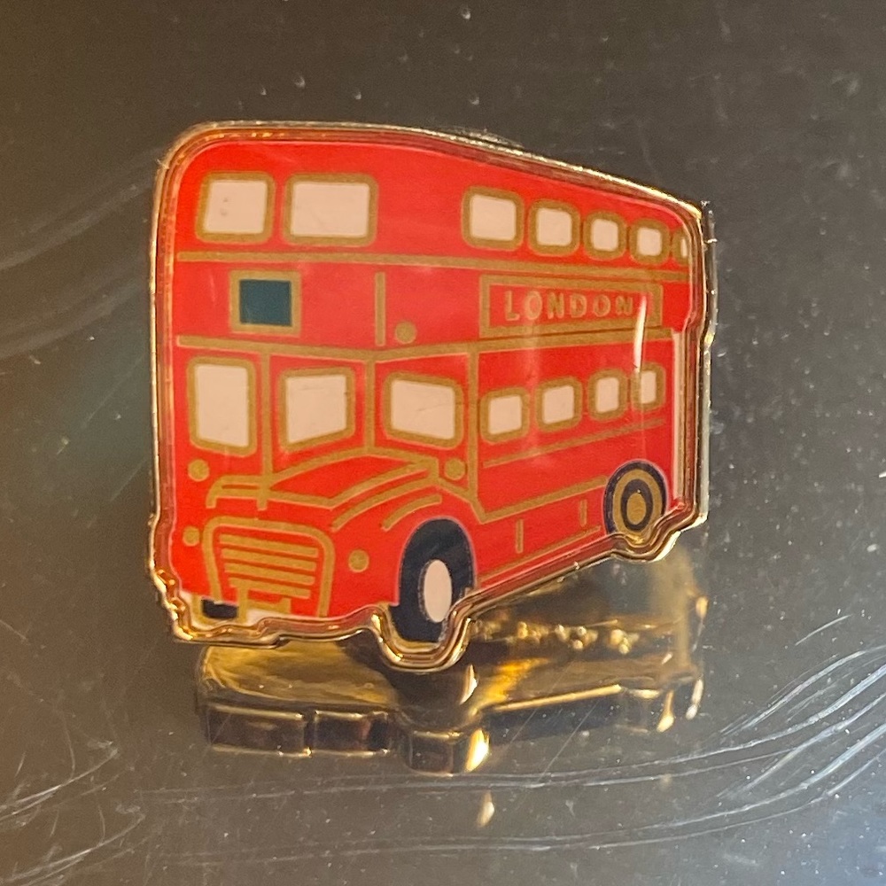 Burberry Double Decker Bus Lapel Pin! Collectible! - Gem